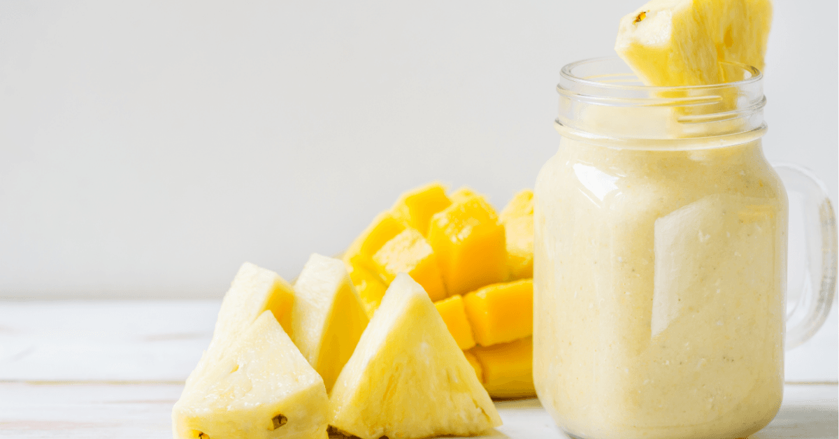 High Protein Pineapple Smoothie Recipe Easy 4 Ingredients